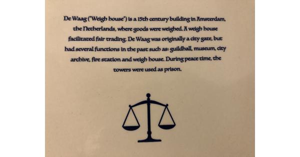 Amsterdam Waag Heinen Delfts blauw van Caem 2022 Gebouw huis in Rijen - Hobby en Vrije tijd ...