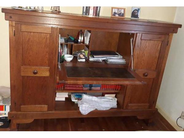 Secretaire / klepkast / kantoorkast i.g.st., donker eiken in Hilversum ...